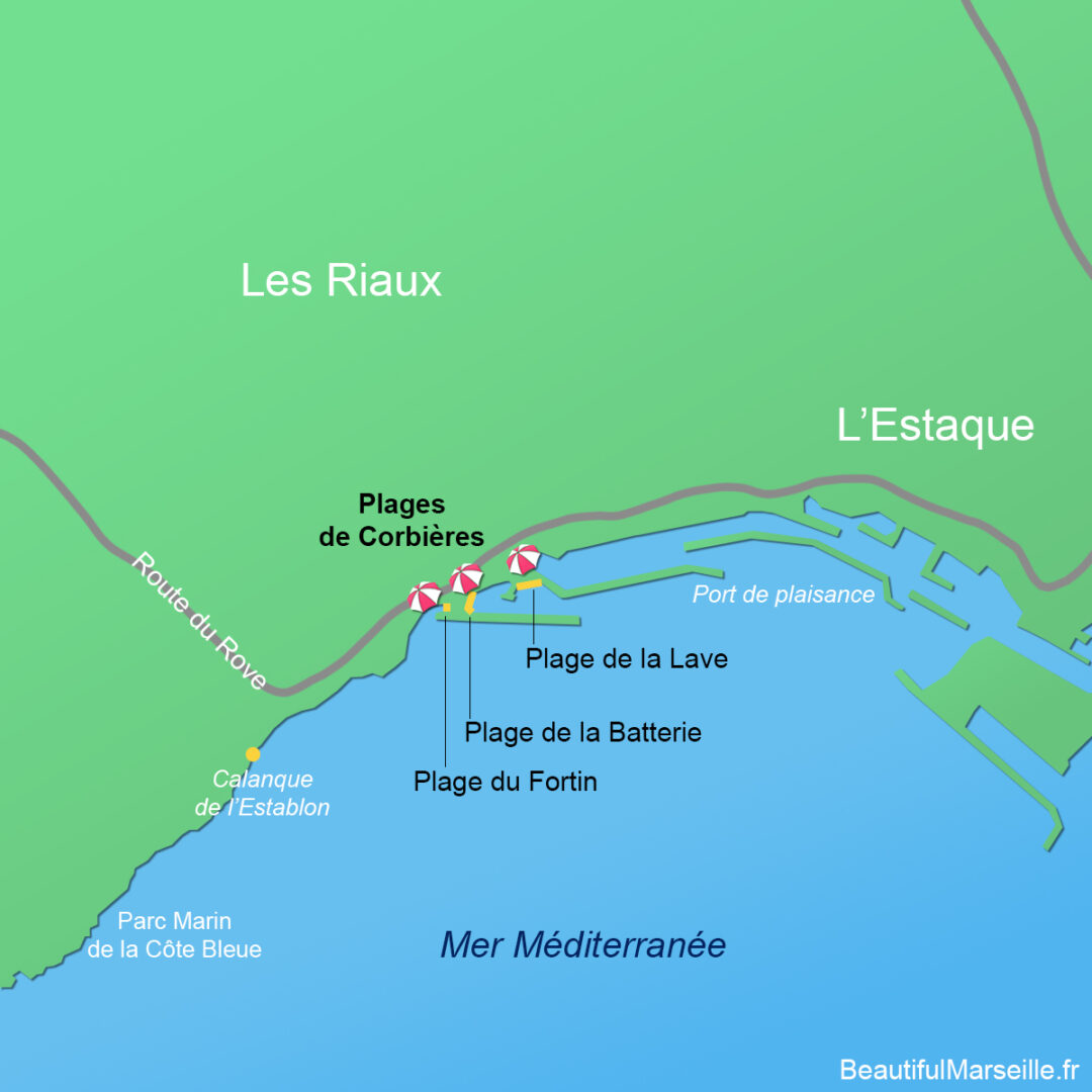 Plage du Fortin, Corbières, l'Estaque, Marseille